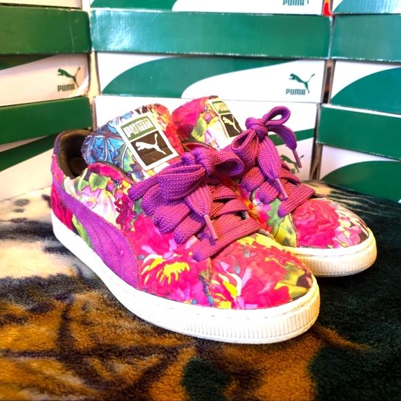 Puma | Shoes | Puma Suede Classic Custom Flower Print Sz9 Mens | Poshmark